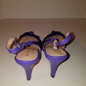 Ashro | Shoes | Ashro Slingbacks Heels Purple With Petals | Poshmark